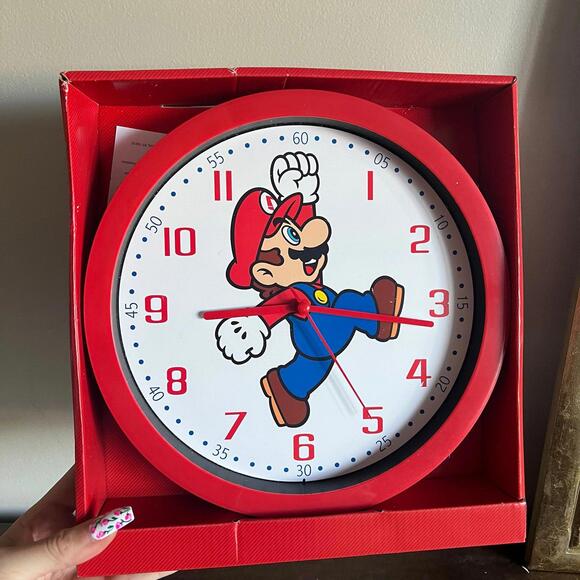 Nintendo | Wall Decor | New Nintendo Mario Hanging Wall Clock | Poshmark